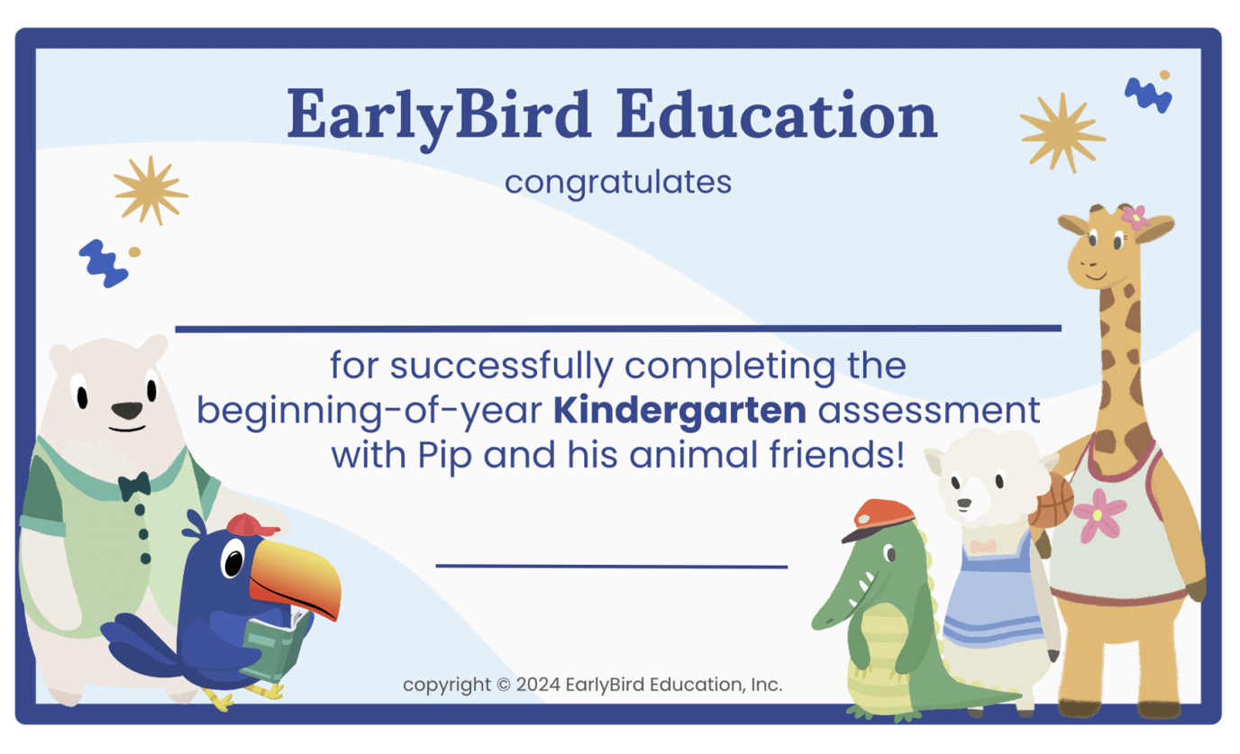 EarlyBird Assessment Certificates